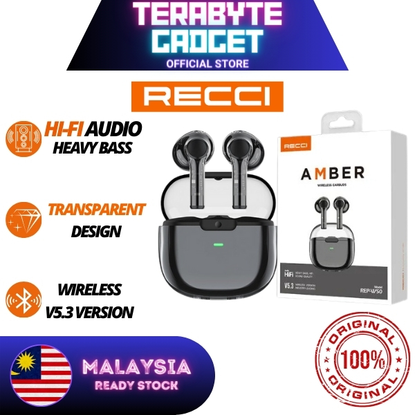 RECCI AMBER REP-W50 Wireless Earbuds | Hi-Fi Audio Sound Quality | V5.3 Wireless Version ...