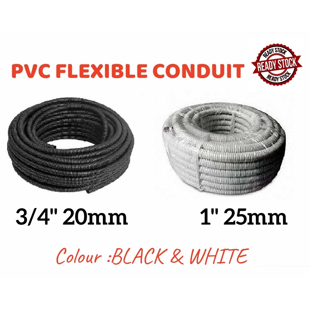 ** READY STOCK ** 40MTR PVC FLEXIBLE PIPE WIRING / PAIP FLEKSIBEL PVC ...