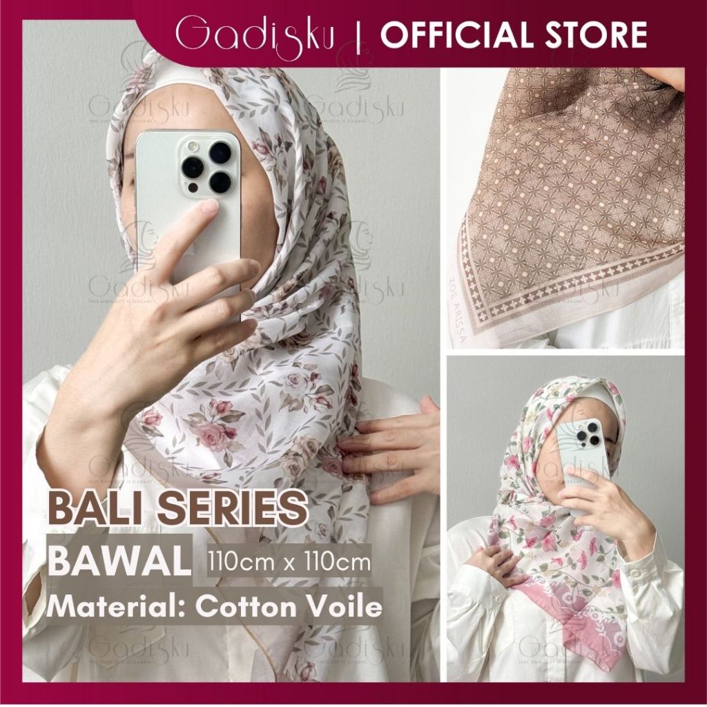 [BAWAL BALI SERIES] Printed Square Tudung Bawal Bidang 45 110cm x 110cm ...