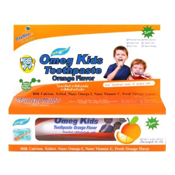BAYBEE Omeg Kids Toothpaste Orange Flavour 40 g. | Shopee Malaysia