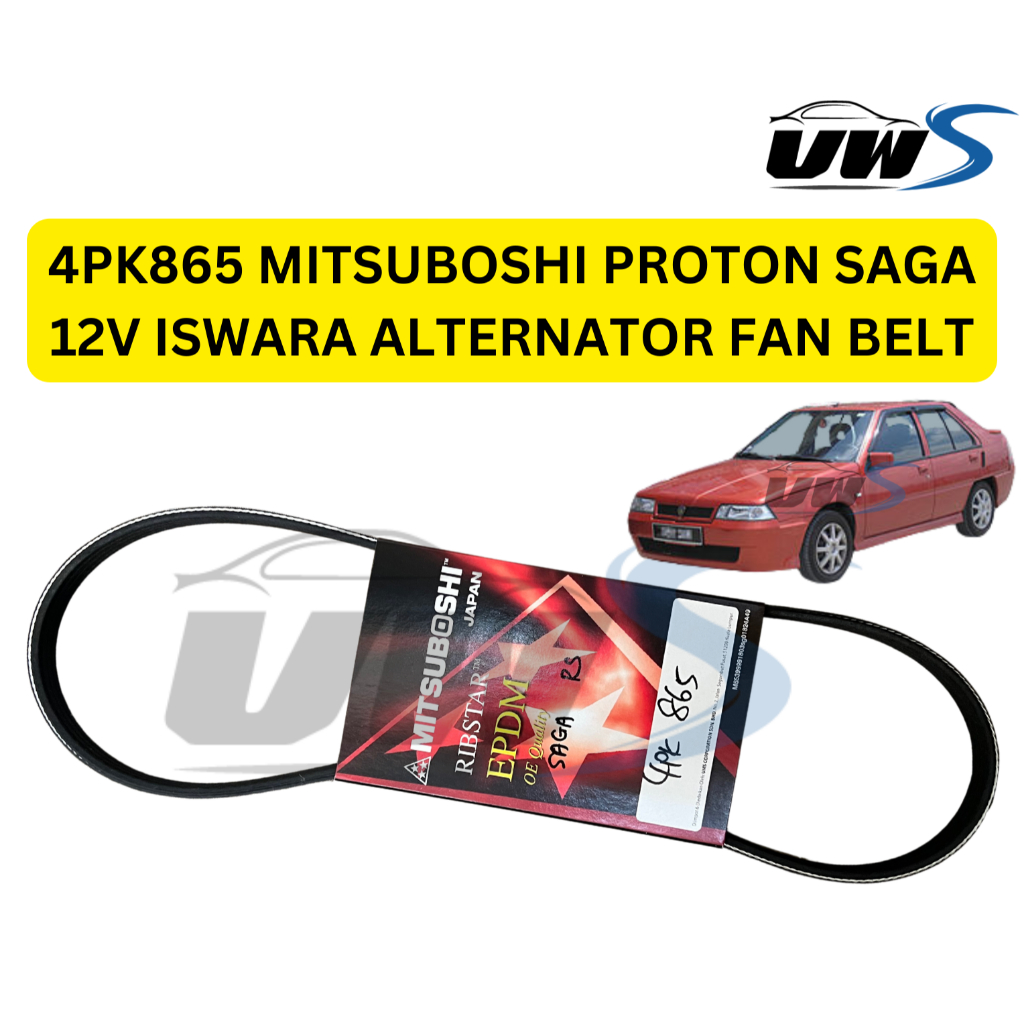 4PK865 MITSUBOSHI PROTON SAGA 12V ISWARA ALTERNATOR FAN BELT | Shopee ...