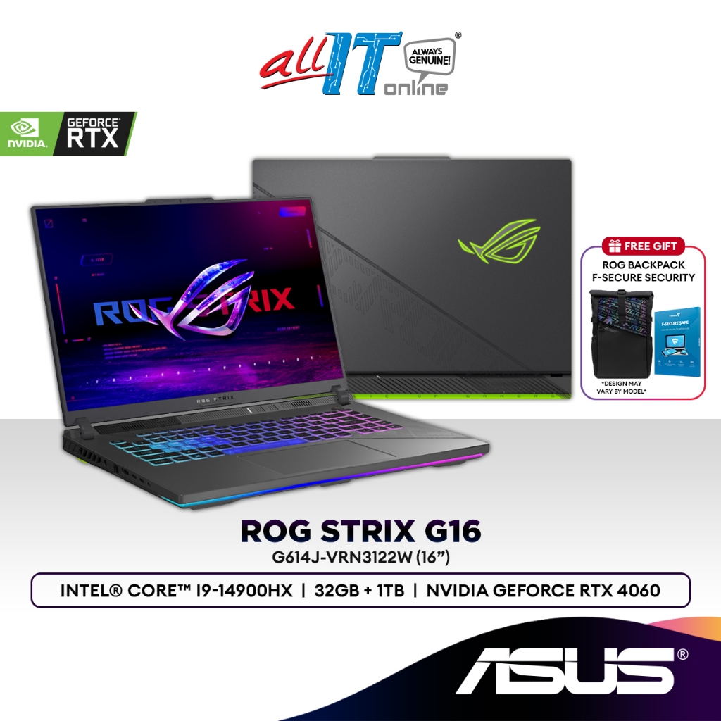 Asus ROG Strix G16 G614J-VRN3122W 16'' WUXGA Gaming Laptop (Intel® Core ...