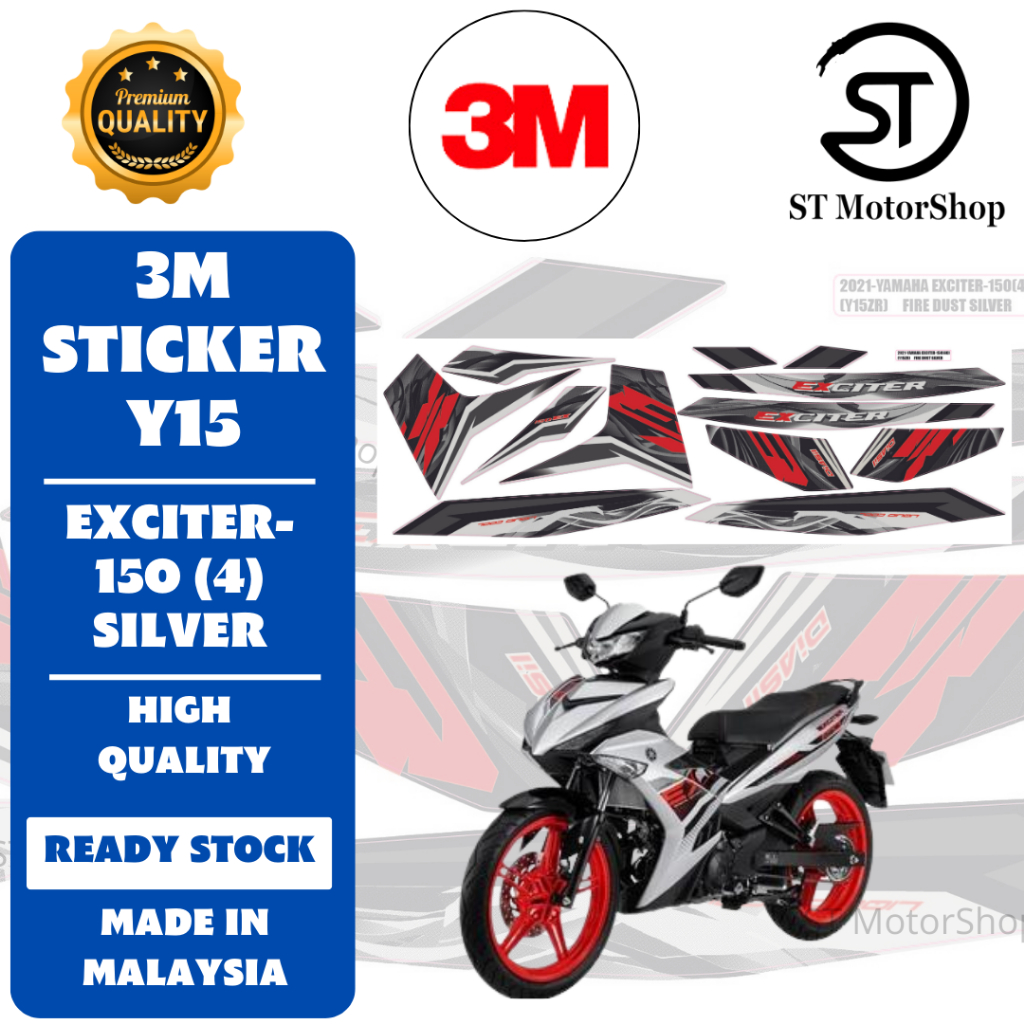 Sticker Cover Set Y15 YAMAHA Y15zr Coverset Stripe Y15 Body Cover Stiker Exciter-150 Silver 3M ...