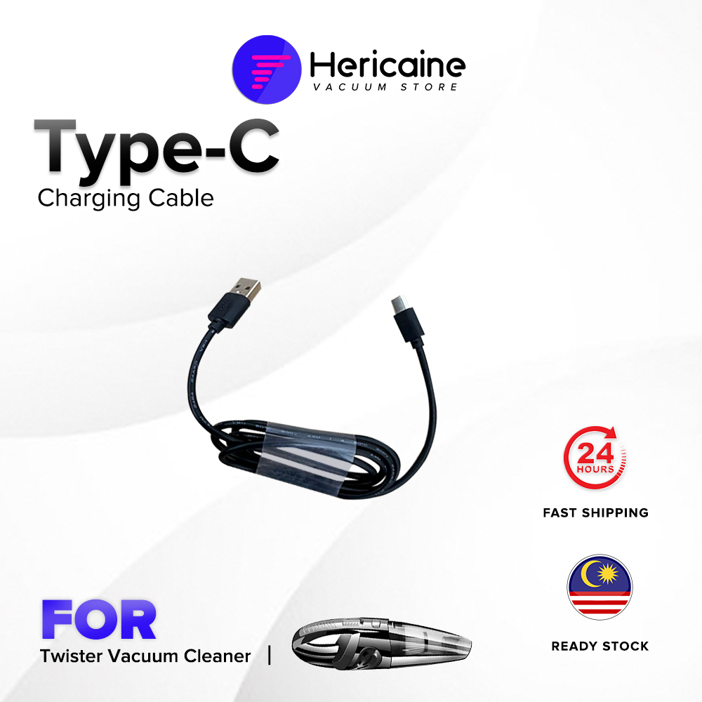 Hericaine Twister Car Vacuum Cleaner - TYPE C Charging Cable Wire R6053 ...