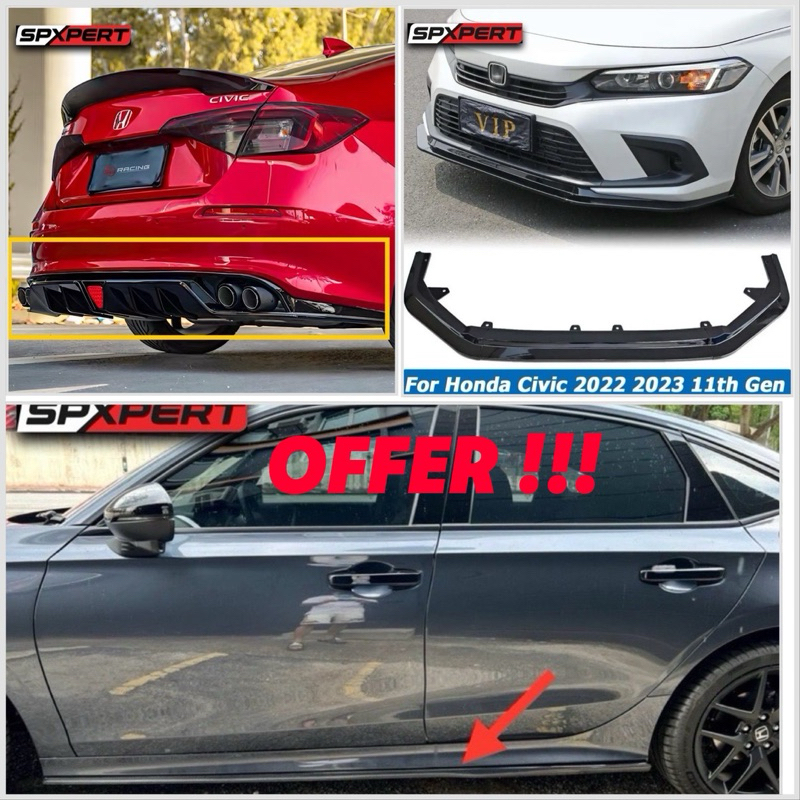 Honda civic fe front lip & grill & spoiler | Shopee Malaysia