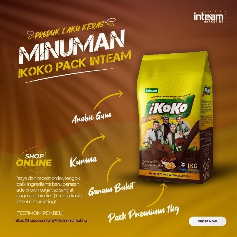 iKOKO InTeam / Minuman Koko / Coklat / Kesihatan | Shopee Malaysia