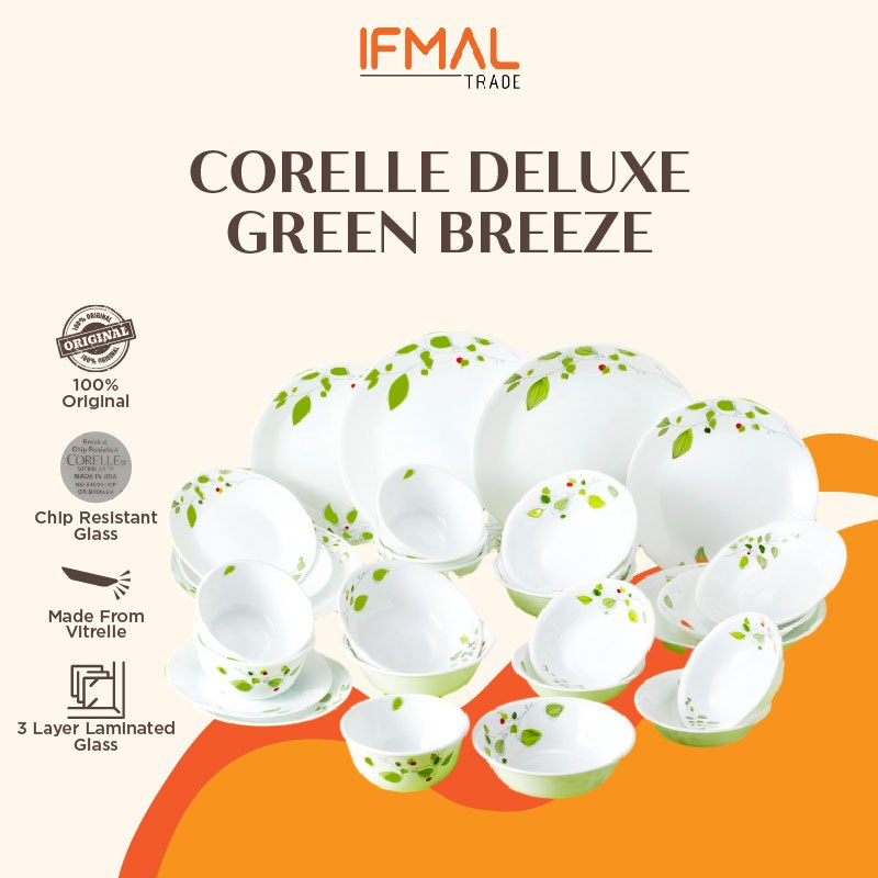 Corelle Deluxe Green Breeze | Made In USA | READY STOCK !!! Dinnerware ...