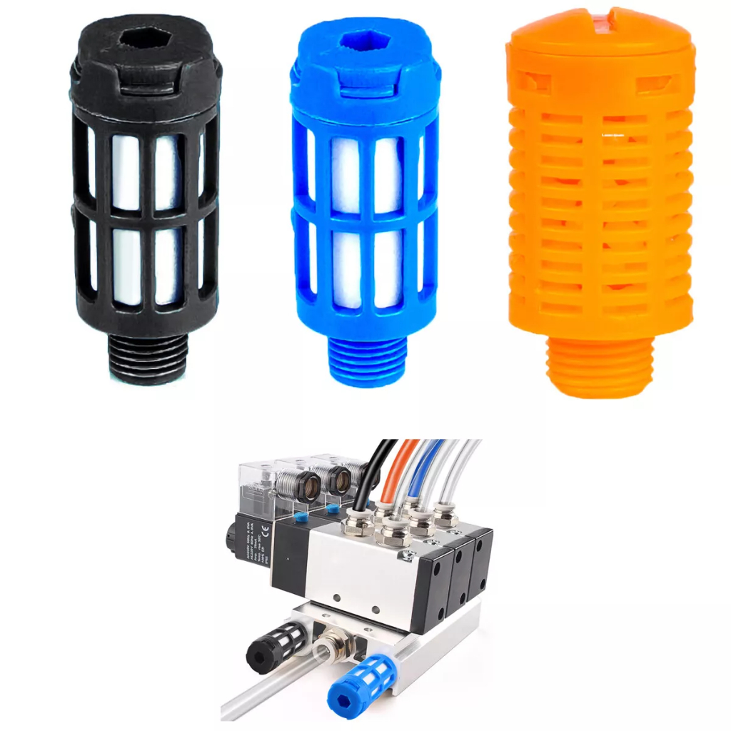 Pneumatic Plastic Silencer 1/4” 3/8” Pneumatic Exhaust Muffler | Shopee ...