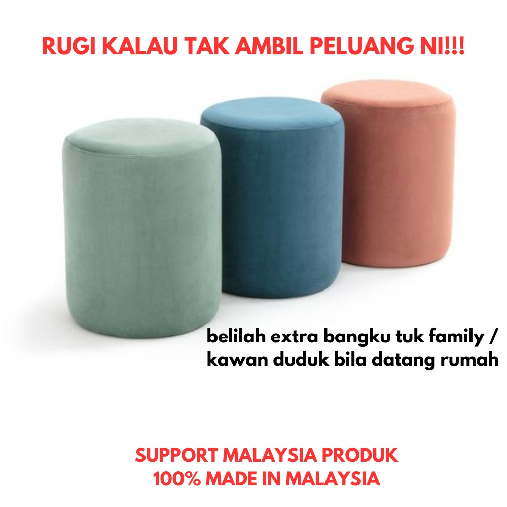 Random Colour Fabric Round Stool Sesuai untuk kawan-kawan atau saudara ...