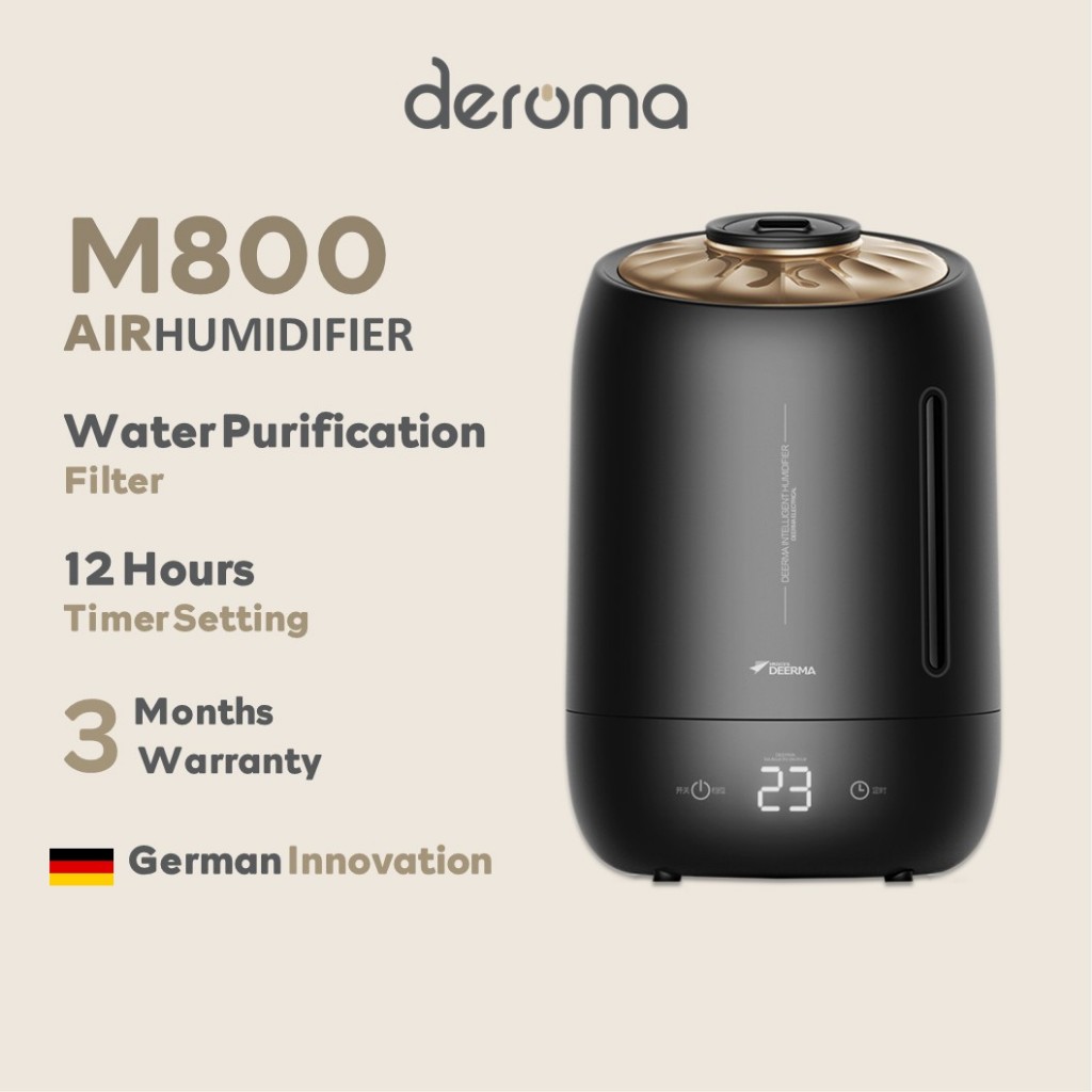 Deerma M800 Digital LED Display Air Humidifier (5L) + Deroma Essential ...