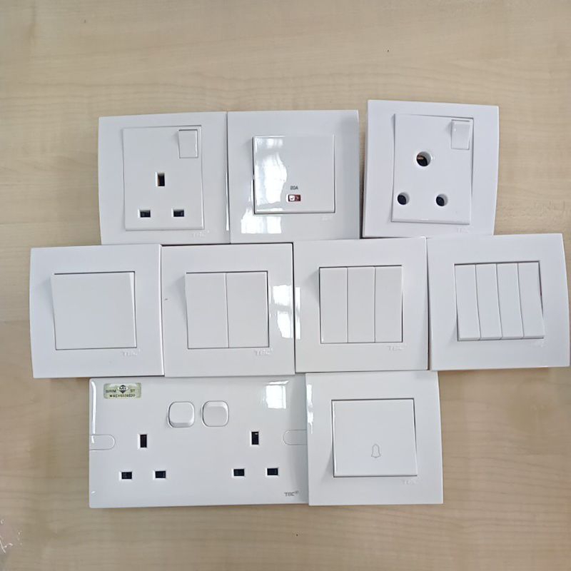 TBC Electric B8 Series switch sockets white | Shopee Malaysia