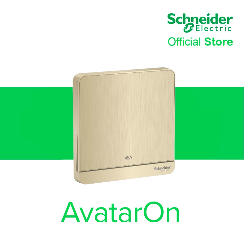 Schneider Avataron DP Switch With Led Metal Gold Hairline 1G 45A ...