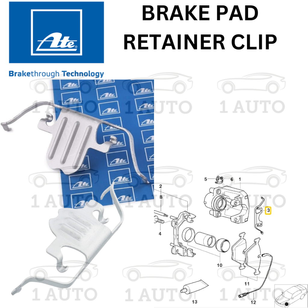 ATE GERMANY BRAKE PAD RETAINER CLIP BMW E90 E92 E93 E60 E87 E84 X1 E89 ...