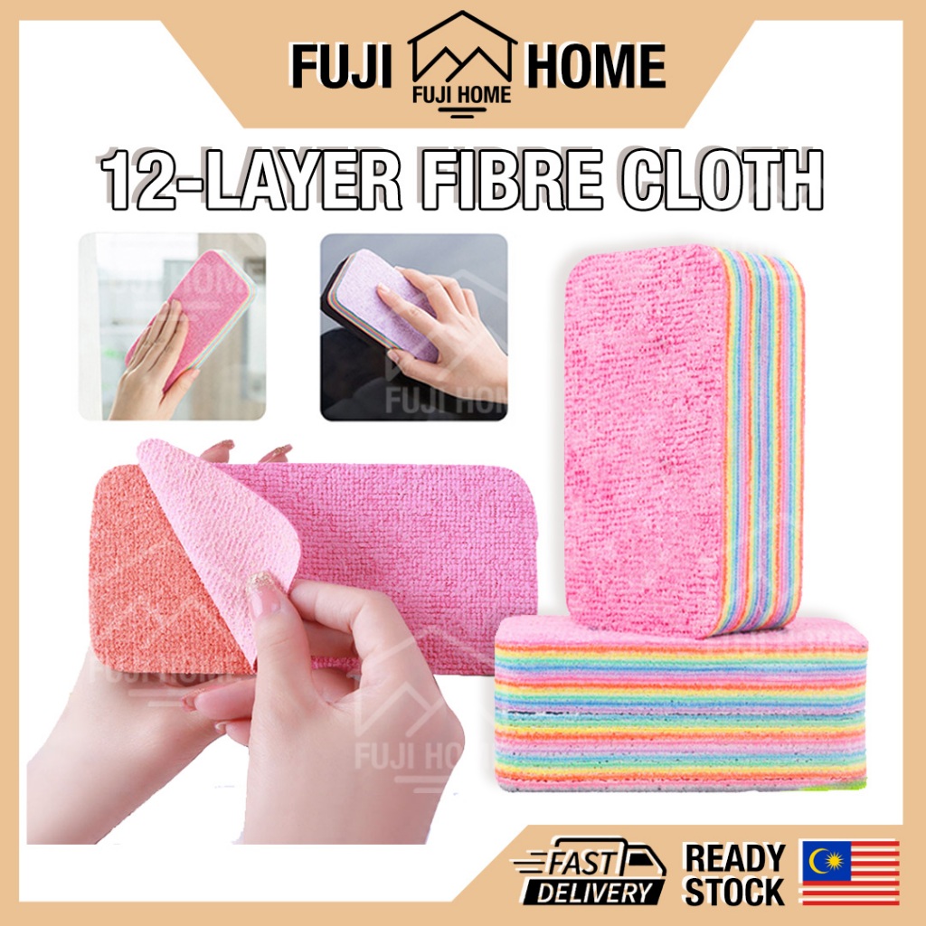 🏠READY STOCK🏠 12 Layers Microfiber Dishcloth Kitchen Towel Kain Dapur ...