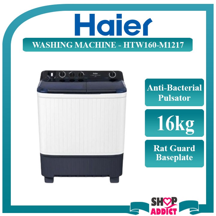 Haier 16kg Semi Auto Washing Machine Twin Tube HTW160-M1217 Mesin Basuh ...