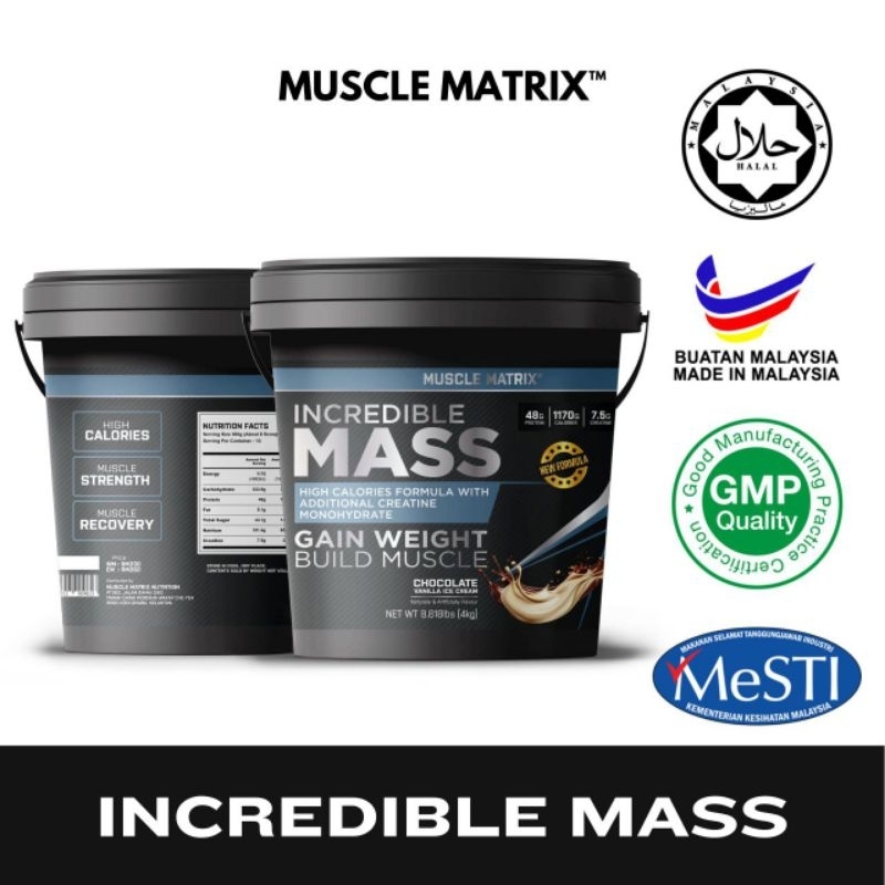 [ Ready Stok + Free Gift ] Incredible Mass Muscle Matrix 4kg | Shopee Malaysia