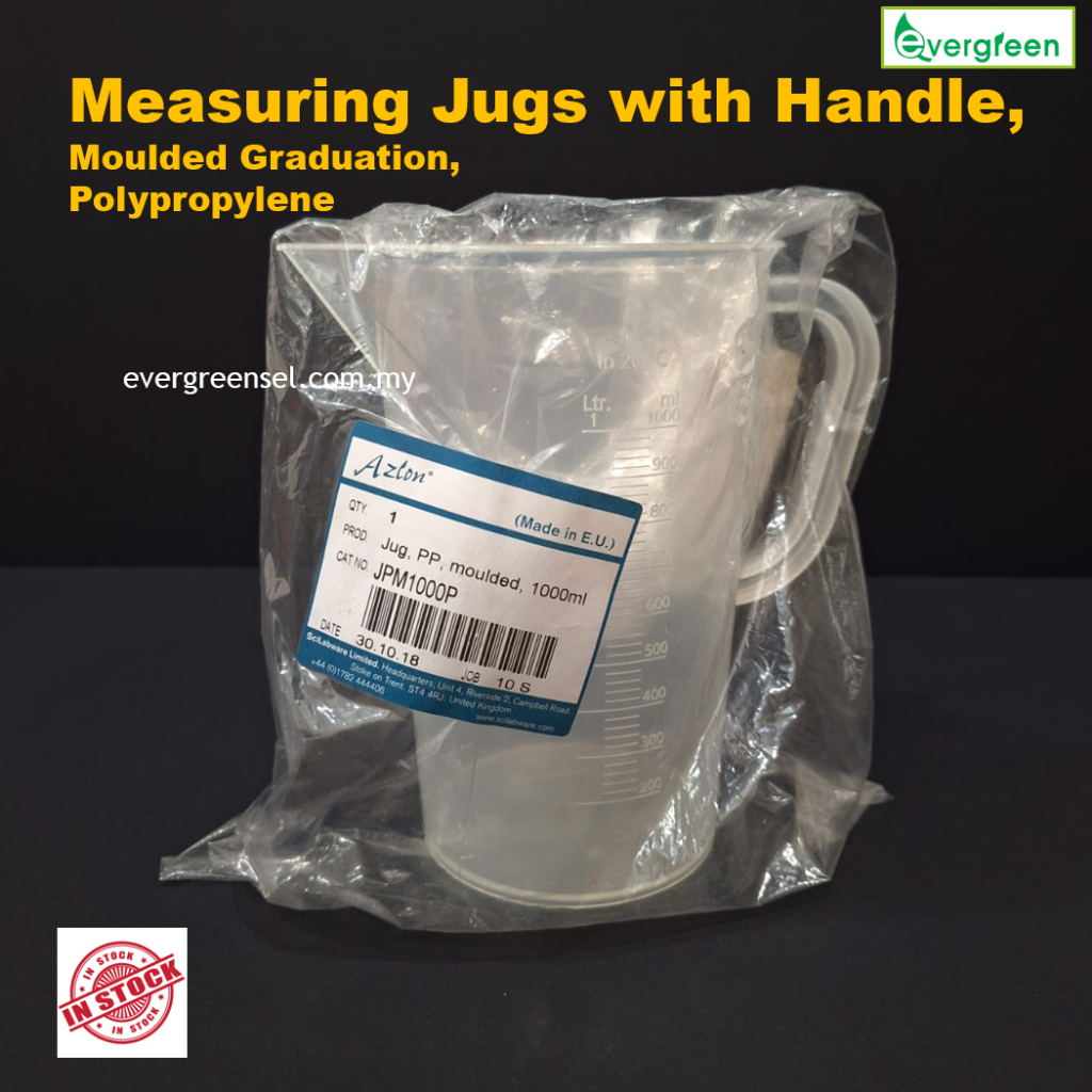 AZLON JPM1000P Measuring Jugs with Handle, Moulded Graduation ...