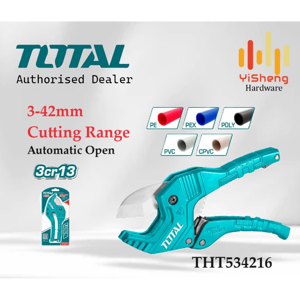 TOTAL THT534216 193mm PVC Pipe Cutter Soft (Cutting Diameter: 3-42mm ...