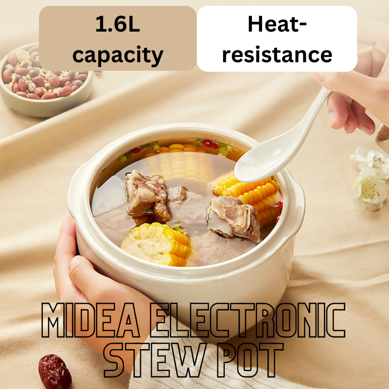 Midea DZ16E102 Electric Stew Pot Automatic Ceramic Cooker for Soup ...