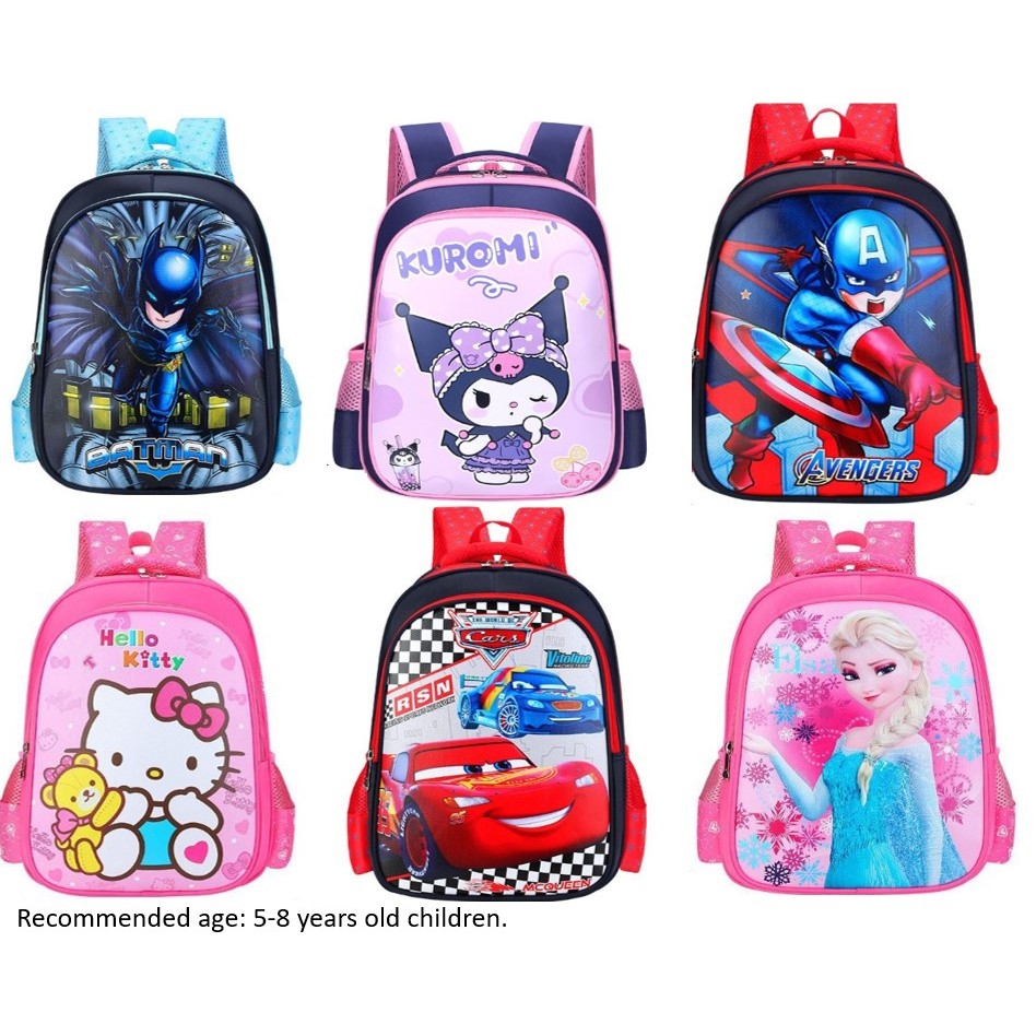 38cm School Bag Kids Cartoon Beg Sekolah Budak Beg Sekolah | Shopee ...