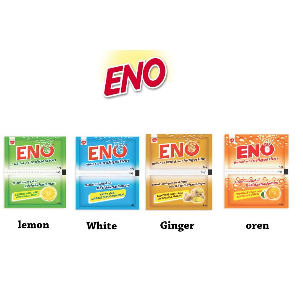 GSK Eno White/ Lemon / Ginger / Orange Twin Pack 4.3g For Indigestion ...