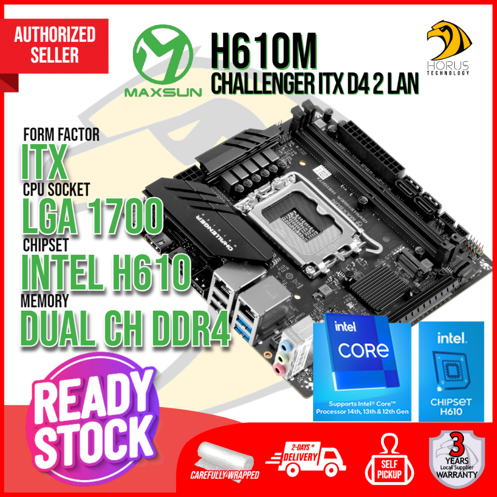 Maxsun Challenger H610 ITX DD4 2 Lan Motherboard | Shopee Malaysia
