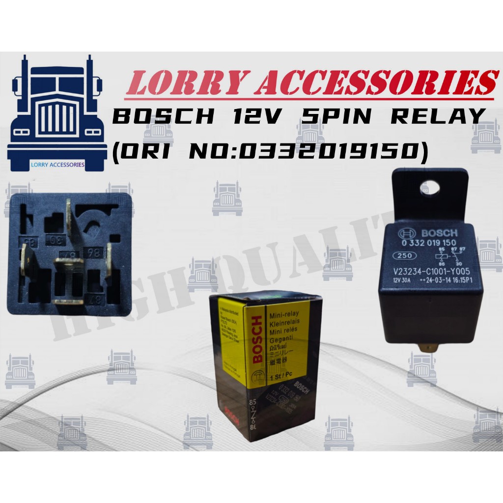 BOSCH 12V/24V 5PIN RELAY ( 12V: 0332019150/24V:0332019203) | Shopee ...