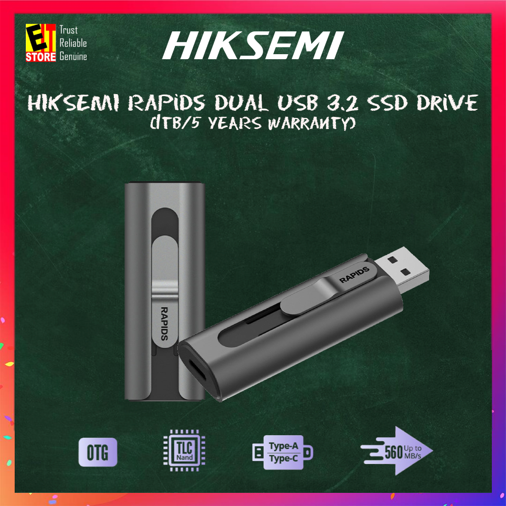 HIKSEMI Rapids Dual USB 3.2 SSD Drive - 1TB HS-USB-S560(STD) | Shopee ...