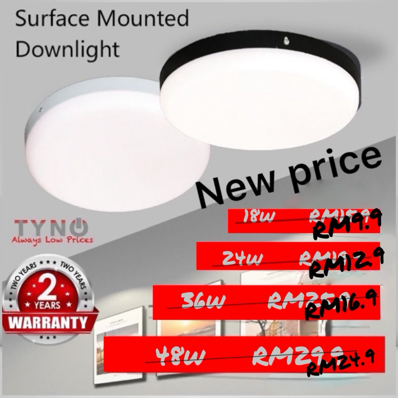 Surface Mounted 18W 24w 36W 48W LED downlight Ceiling Lamps Ultra Thin Driverless led Ceiling ...