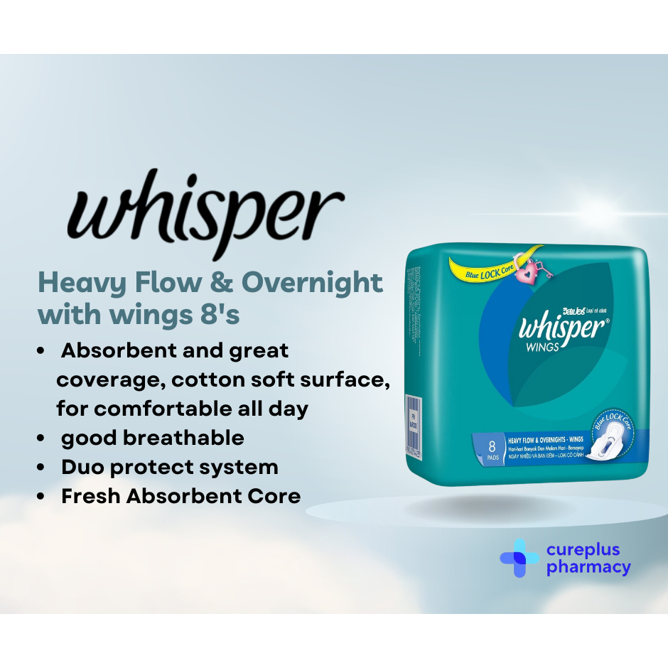 WHISPER Heavy Flow & Overnight with wings 8's | Super Clean and Dry ...