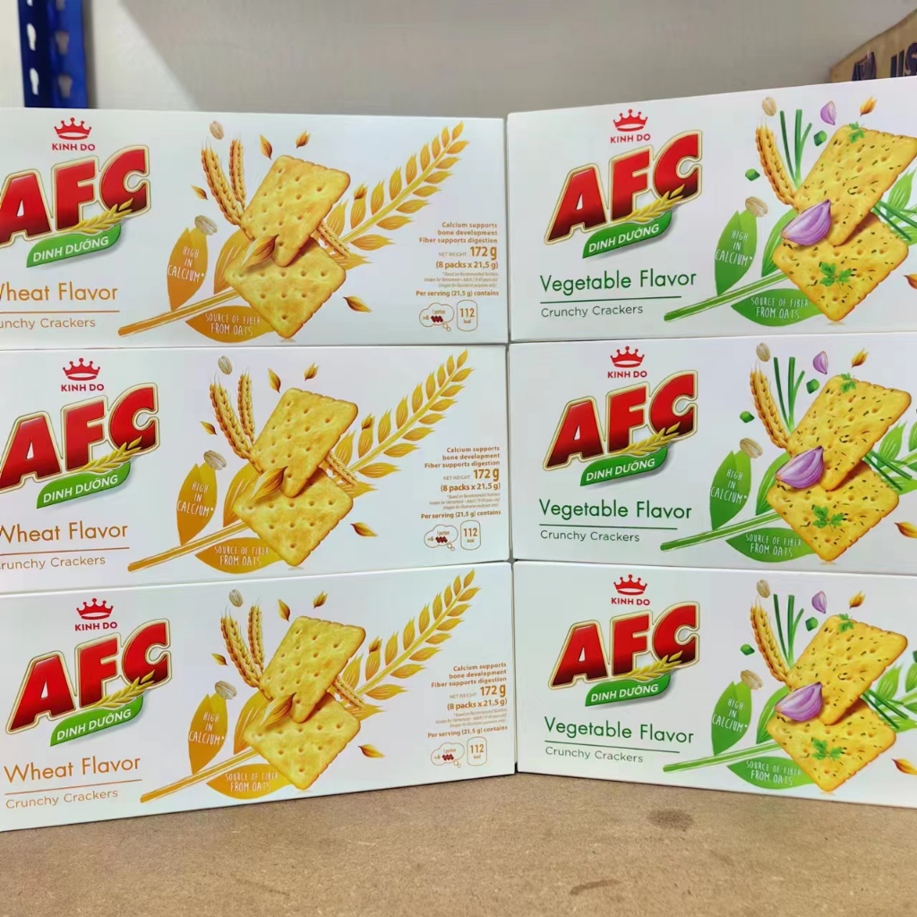 AFC Vi Rau Banh Cracker - Vegetable Flavor Crunchy Crackers 200g ...