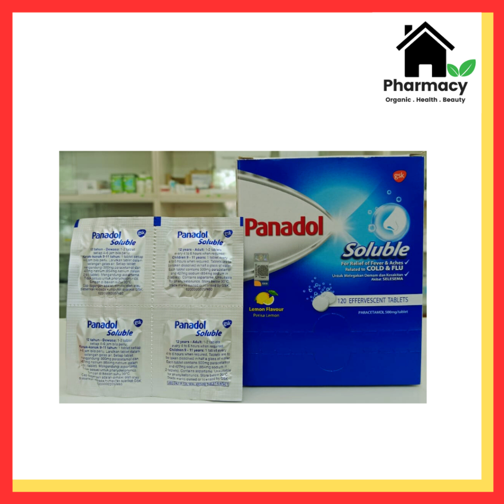 Panadol Soluble 500mg (Lemon Flavour) 120s/ Box | Shopee Malaysia