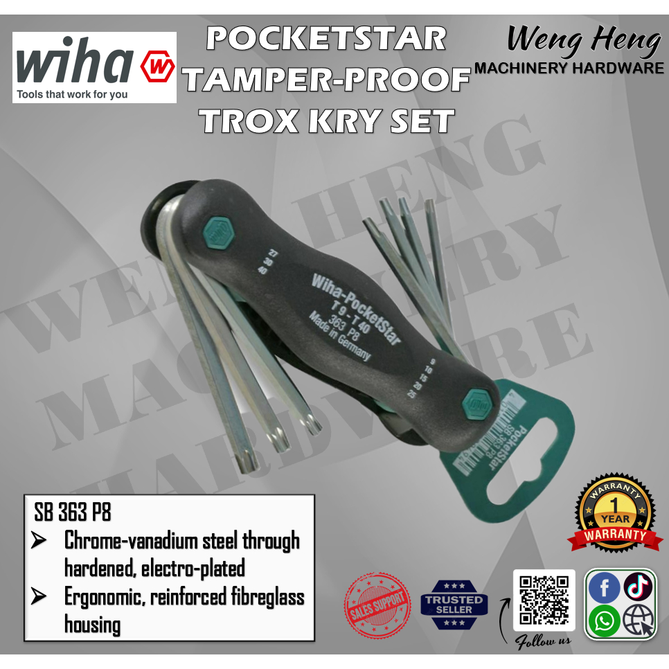 WIHA - PocketStar Tamper-Proof Torx Key Set, 8 Piece | Shopee Malaysia