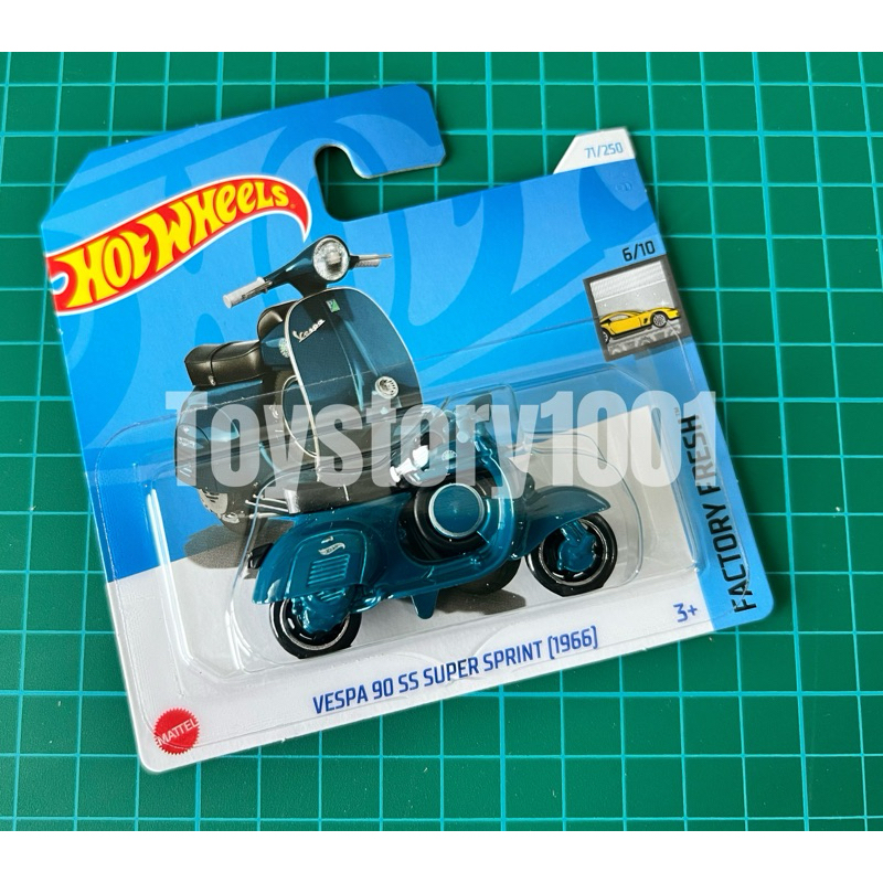 Hot Wheels Vespa 90 SS Super Sprint 1966 1:64 Scale Diecast GREEN Colour 1/64 Short Card ...