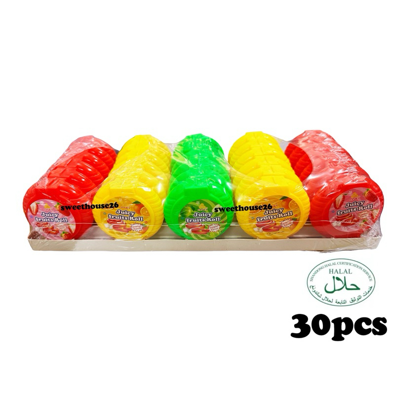 Juicy Fruit Roll Strawberry Orange Apple Mixed Flavour Candy Gula-gula ...