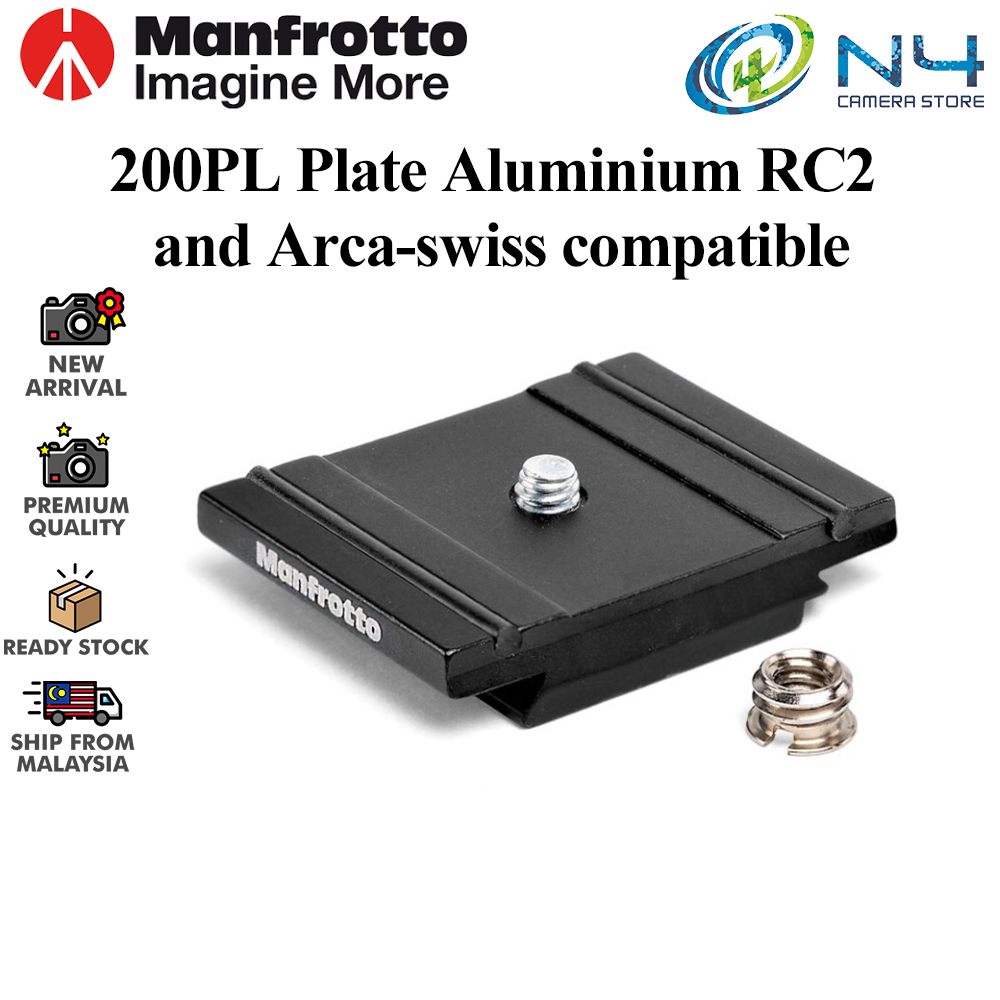 MANFROTTO ACCESSORY QUICK RELEASE ALUMINIUM RC2 PLATE (200PL PRO ...