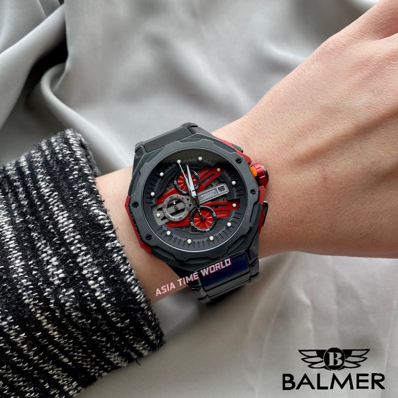 [Original] Balmer 8818G BK-9 Chronograph Sapphire Men's Watch with Red ...