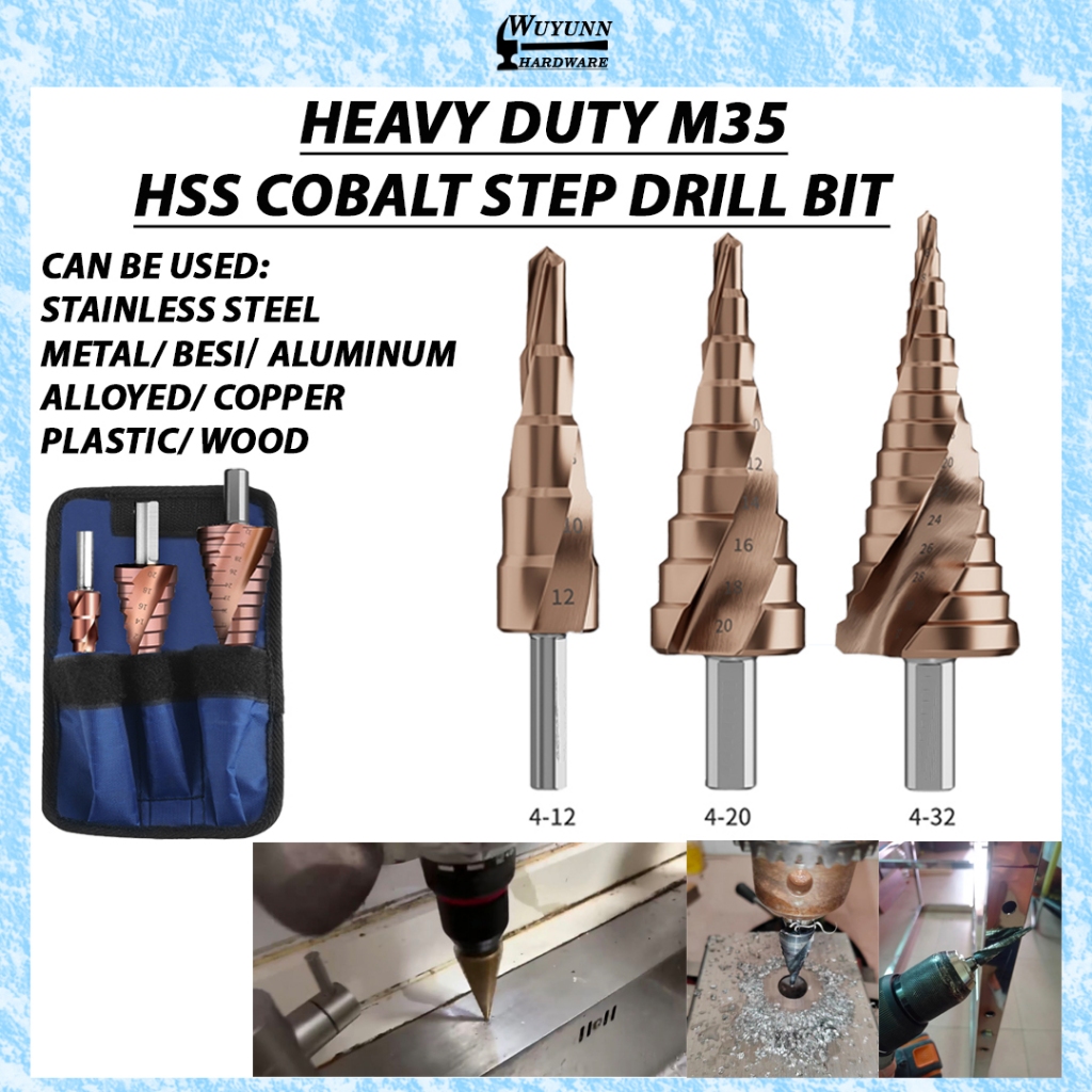 Step Drill Bit M35.Mata Drill Besi Heavi Duti.Titanium Cobalt Drill Bit ...