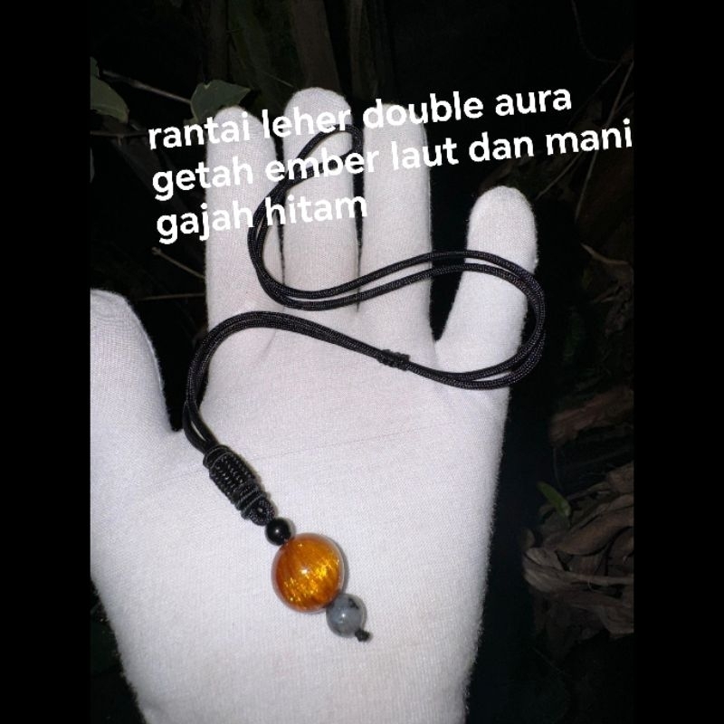rantai leher getah ember laut double aura dgn M.G hitam dua alam ...