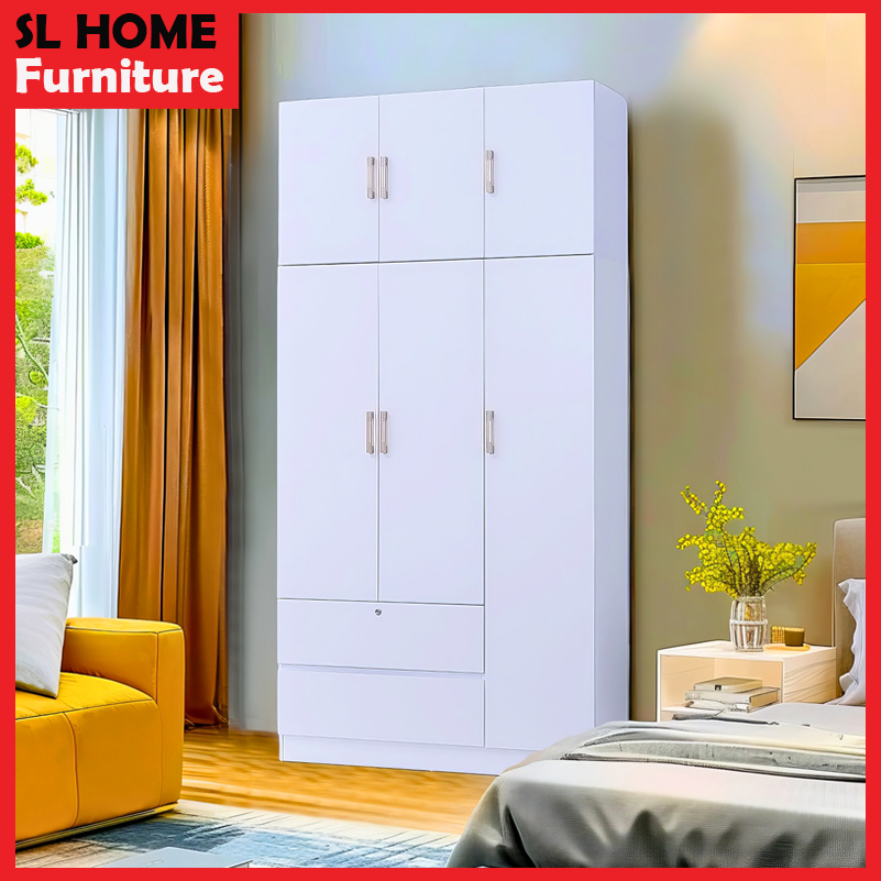 🔥SL 2 & 3 Door Wardrobe + Top Cabinet / Almari baju 2 & 3 pintu ...