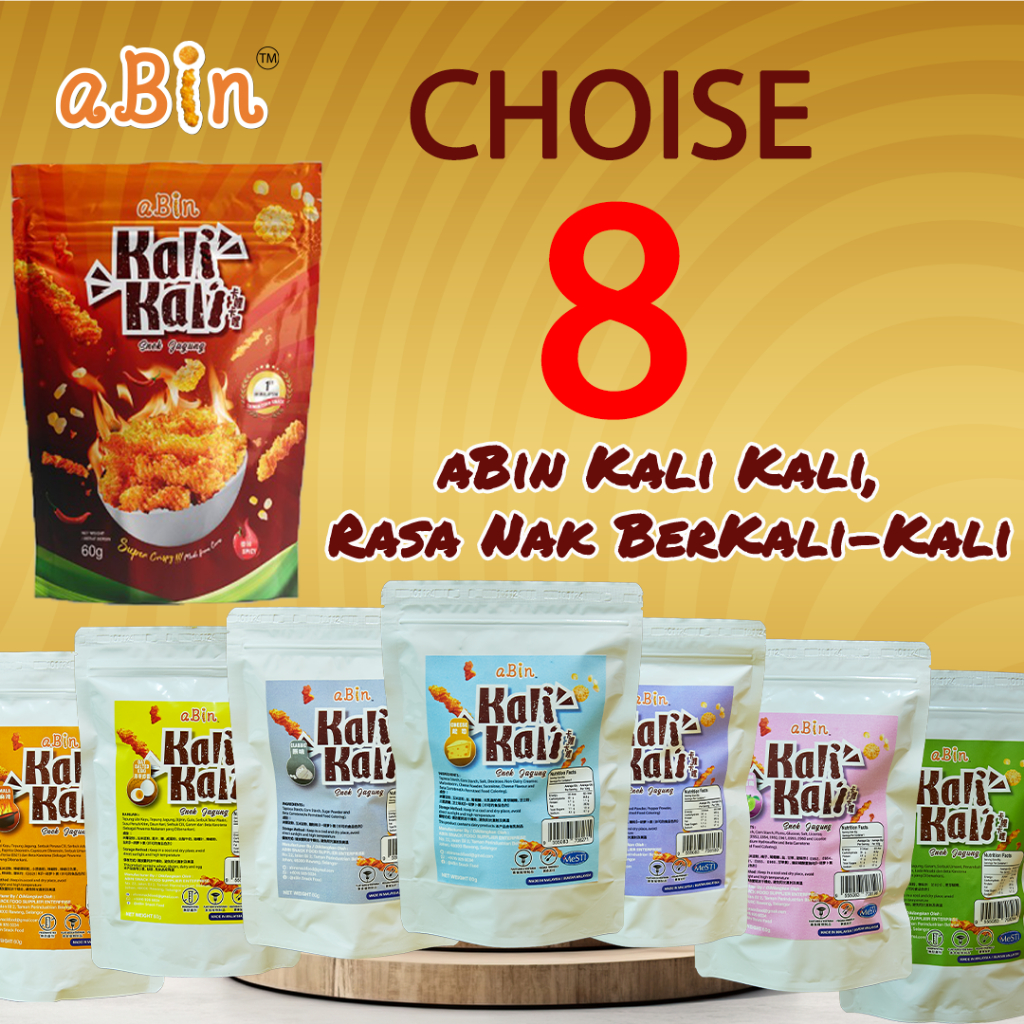 HALAL Snack Food Abin Kali Kali Corn Stick (Classic, Seaweed, Sour Plum ...