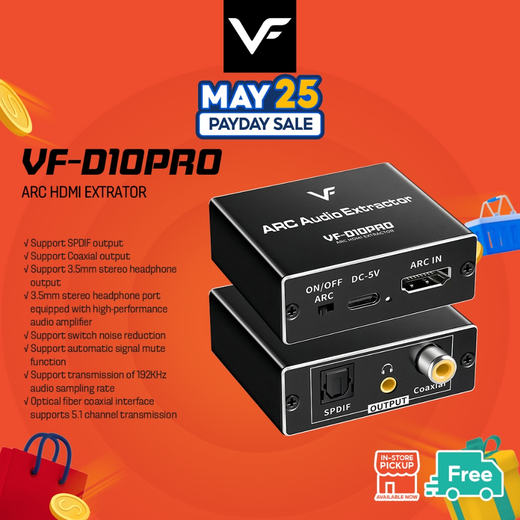 Vinnfier VF D10PRO ARC HDMI Extractor Premium Audio Interface with ...