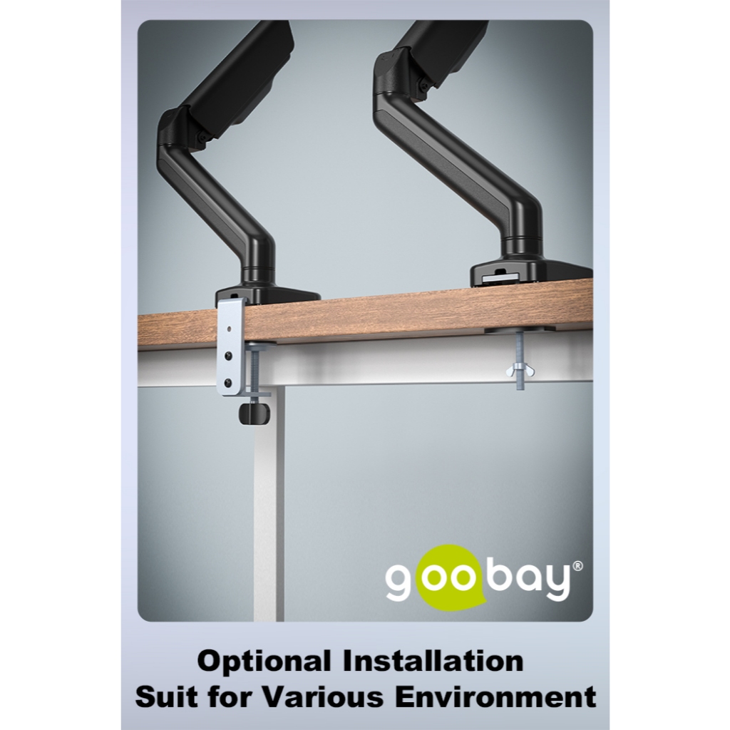 Goobay Single/Dual Monitor Mount With Gas Spring - Black (17-32 ...