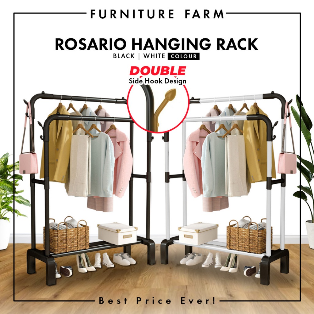 F&F: ROSARIO Hanging Rack Single/Double Pole/penyangkut baju/rak baju ...