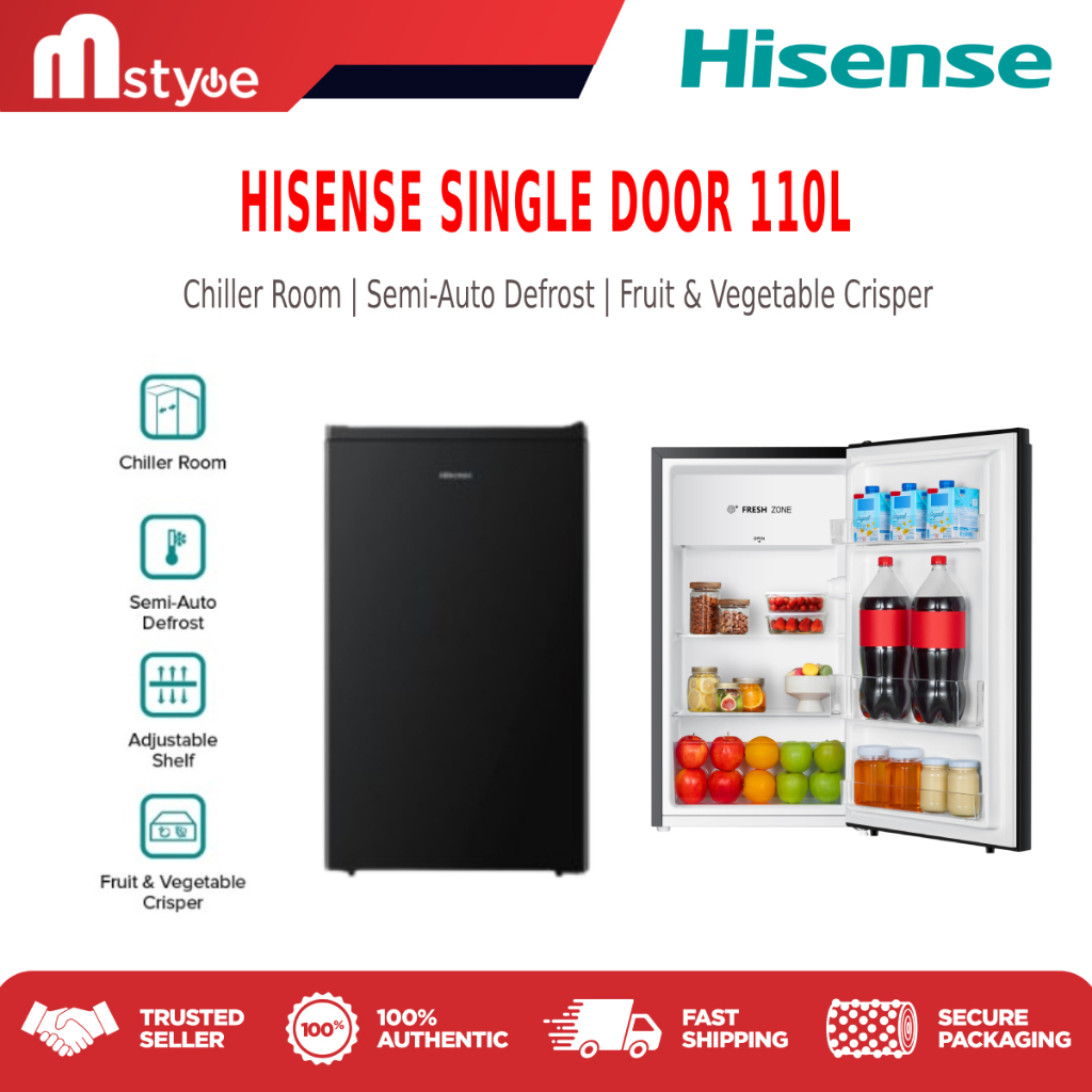 Hisense |110L | 170L Single Door Refrigerator | 4-Star Inverter Power ...