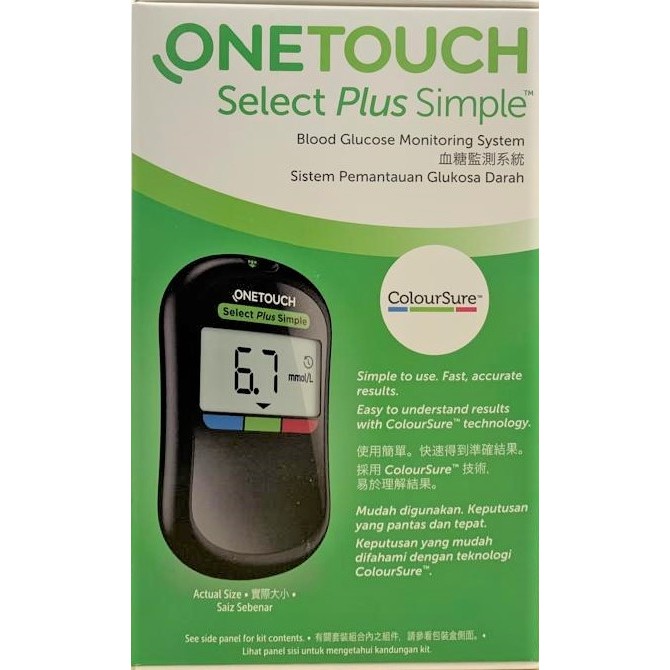 One Touch Select Plus Simple Blood Glucose Monitoring System (Meter ...