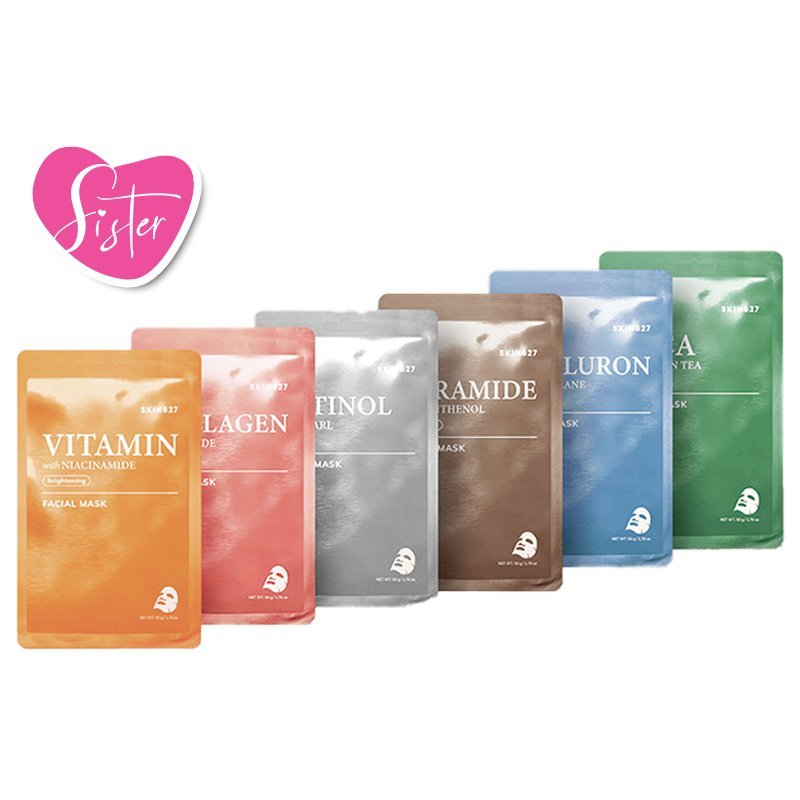 SKIN627 Vitamin With Niacinamide Sheet Mask 22g/ Cica / Hyaluron ...