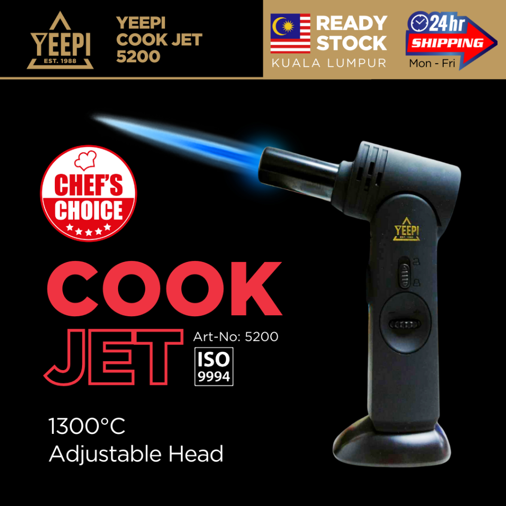 Yeepi Cook Jet Flame Gun Lighter Blow Torch Chef's Choice Omakase ...