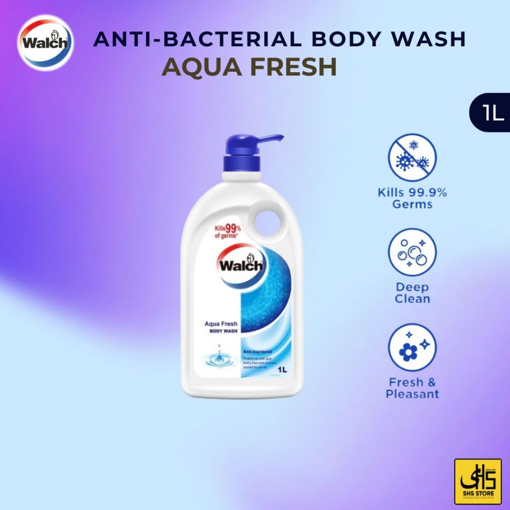 Walch Anti-Bacterial Body Wash - Aqua Fresh (1L) | Shopee Malaysia