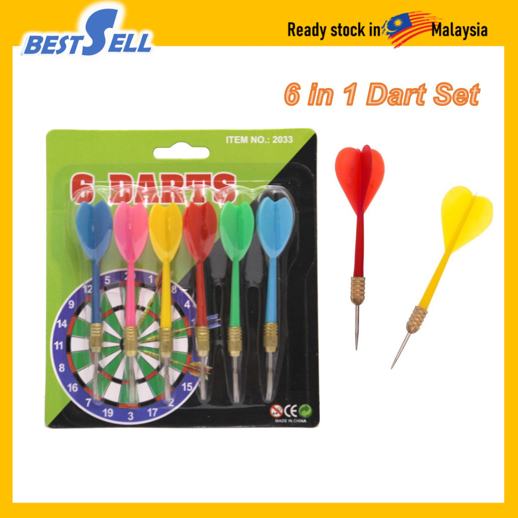 🔥🆂🅰🅻🅴🔥 6 in 1 DART SET PLASTIC DARTS | Shopee Malaysia